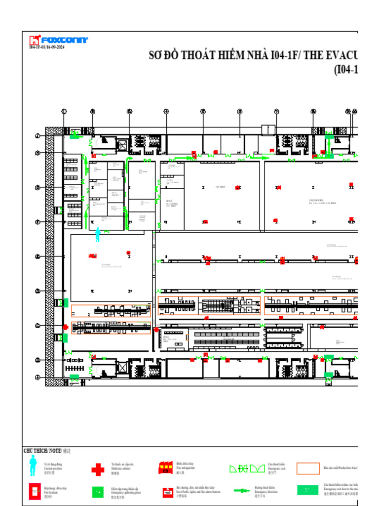 Sơ Đồ Thoát Hiểm Nhà I04-1F/ The Evacuation Map I04-1F Building/ (I04 ...