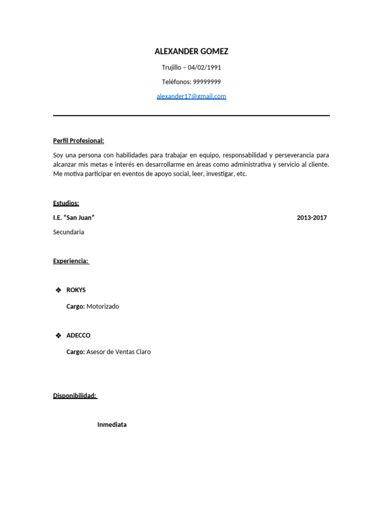 CV - Alexander Gomez | PDF