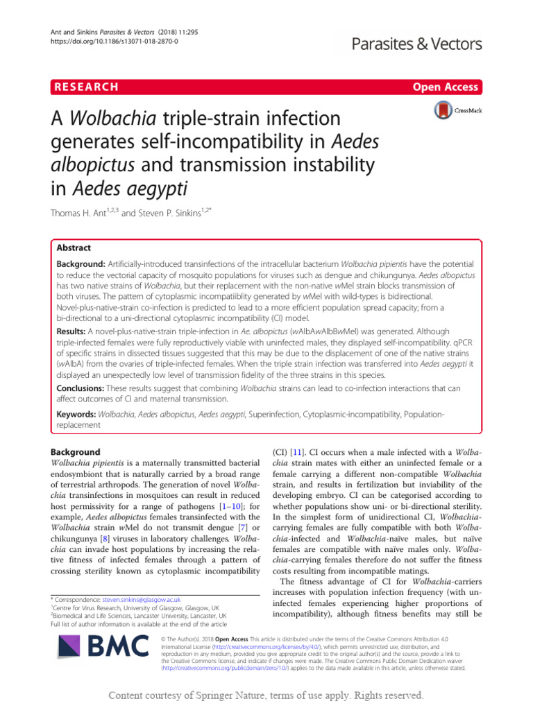 A Wolbachia Triple-Strain Infection Generates Self | PDF