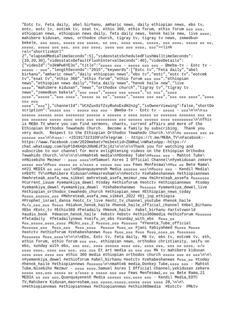 Eotc TV, Feta Daily, Abel Birhanu | PDF