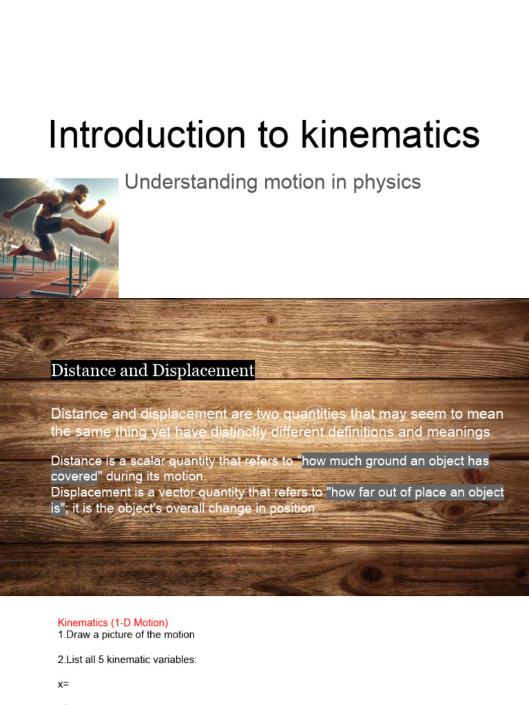 Kinematics Introduction | PDF | Velocity | Acceleration