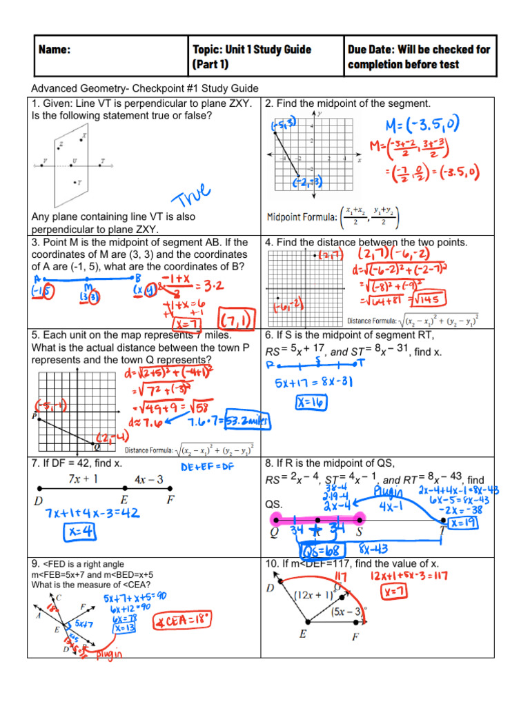 Adv Checkpoint #1 Study Guide Answers | PDF