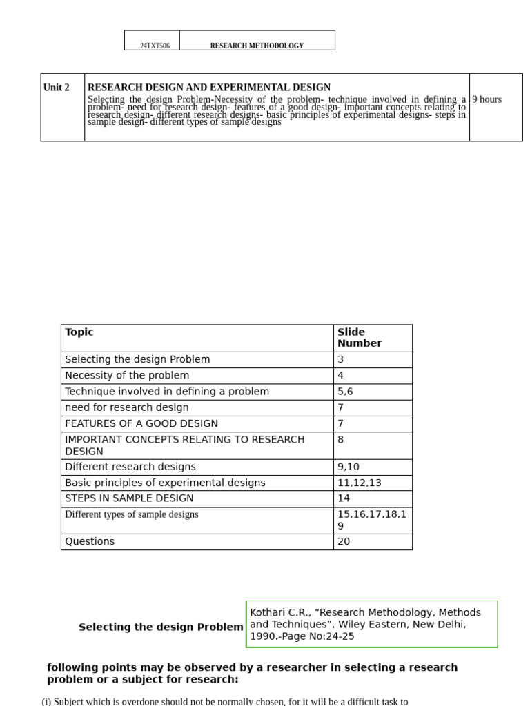 RM Unit 2 | PDF | Sampling (Statistics) | Experiment RM Unit 2 | PDF | Sampling (Statistics) | Experiment