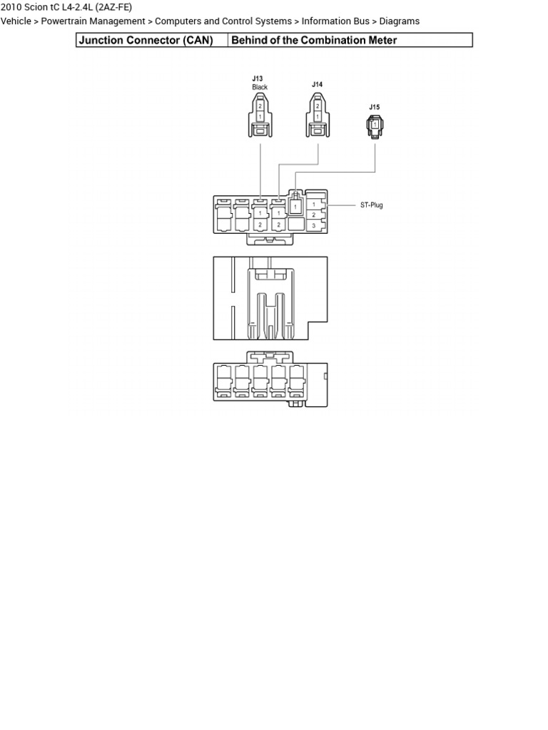 10 Scion TC Connector Views (Information Bus) - ALLDATA Repair | PDF ...