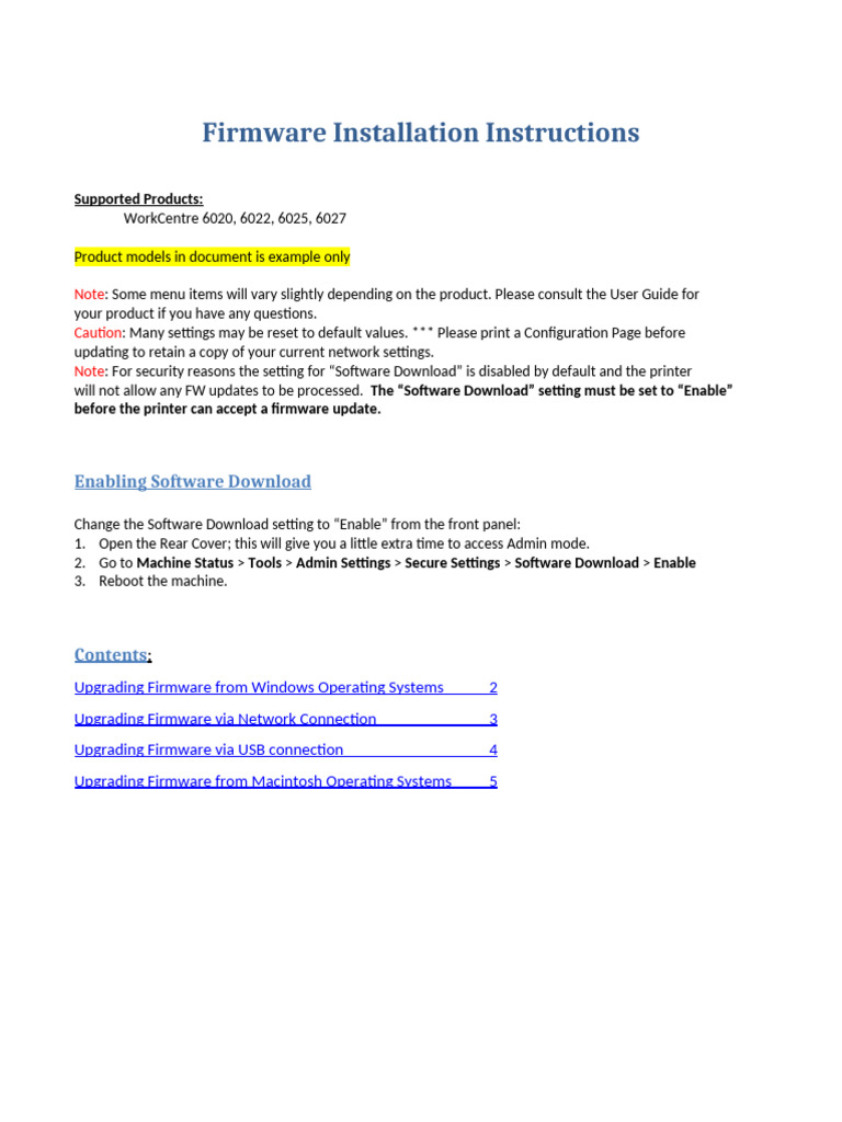 6027 Firmware Installation Instructions | PDF | Booting | Operating System