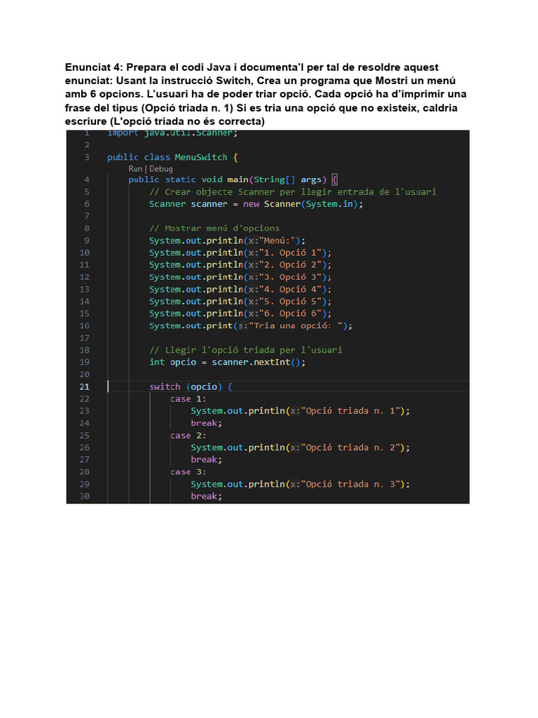 Enunciat 4 - Prepara El Codi Java | PDF