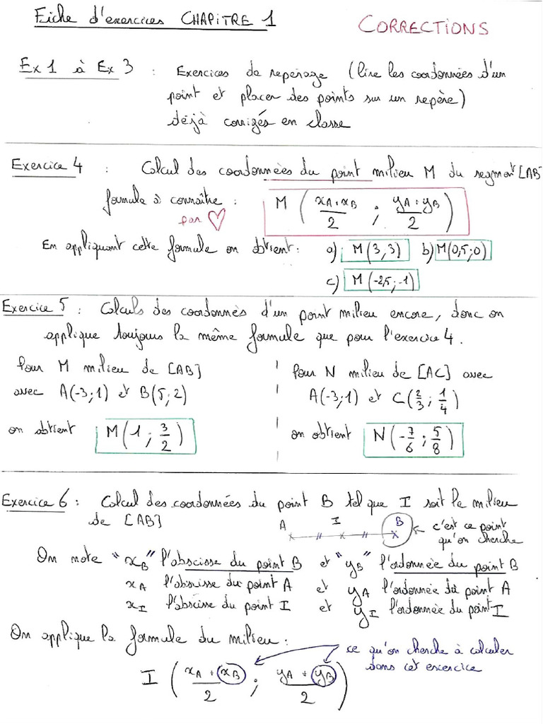 Correction Fiche Exercices C1-1 | PDF