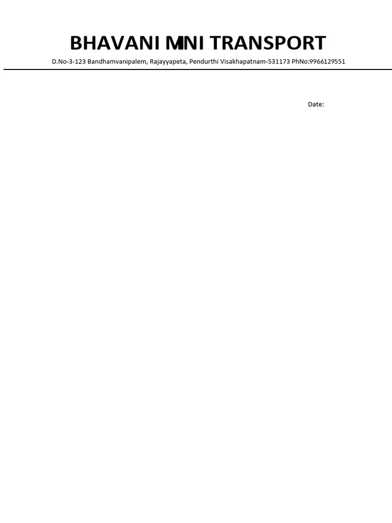 Bhavani Transport | PDF