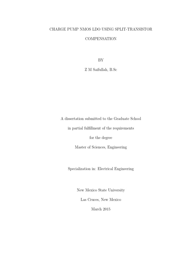 Charge Pump Nmos Ldo Saifullah 2015 Pdf Amplifier Mosfet
