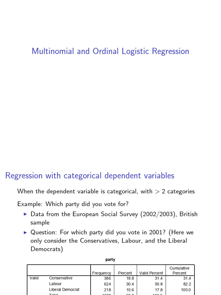 Multinomial Uk | PDF | Regression Analysis | Logistic Regression