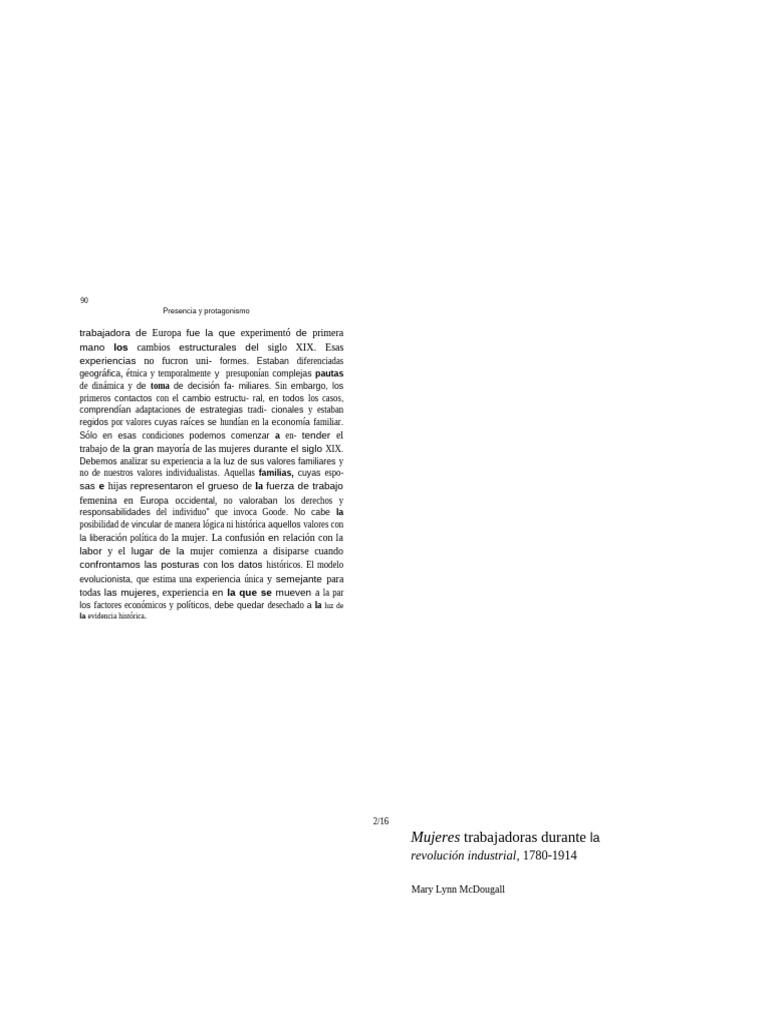 McDougall - Mujeres Trabajadoras Durante La Revolución Industrial | PDF ...