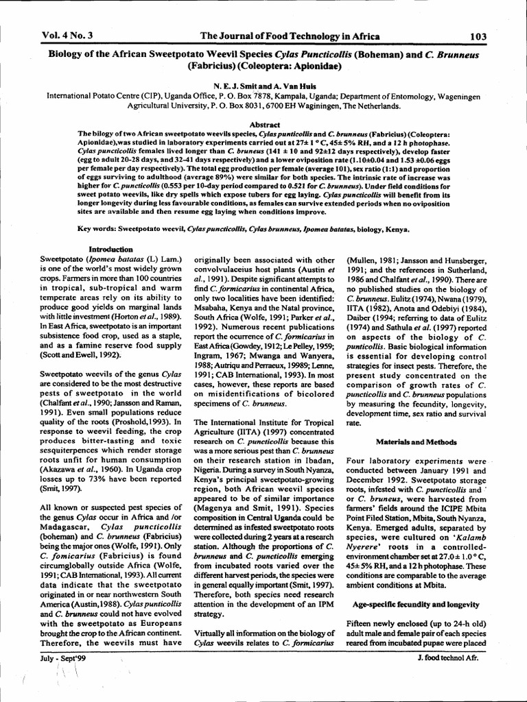 1999 Biology of The African Sweetpotato | PDF