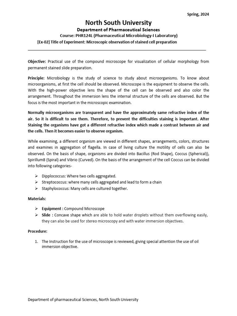 Microscopic Observation of Microorganisms | PDF | Fungus | Cell (Biology)