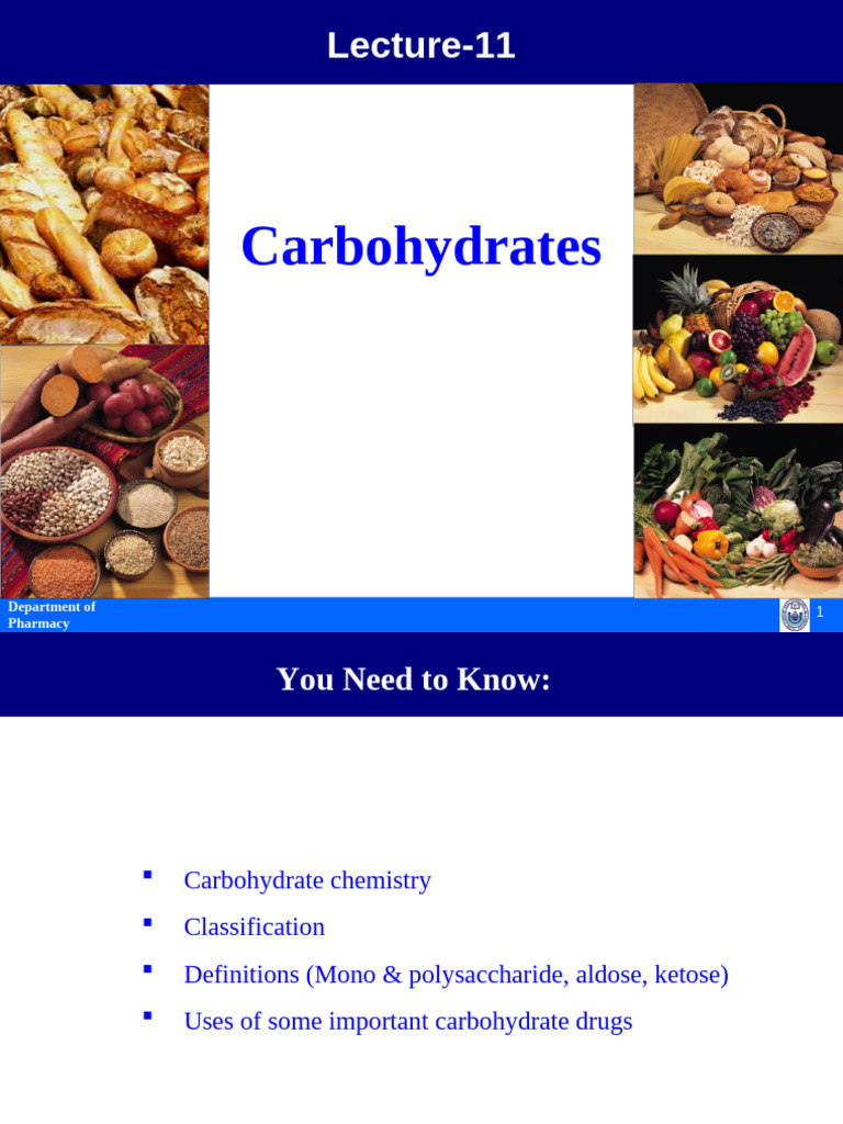 Carbohydrate - PPT Lecture 1 | PDF | Carbohydrates | Glucose