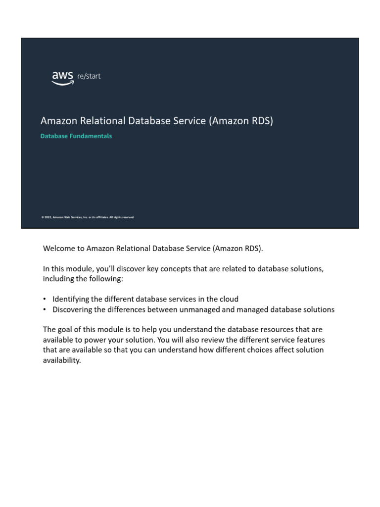 RSDB En-Us SG m06 Amazonrds | PDF | Computer Data | Computing