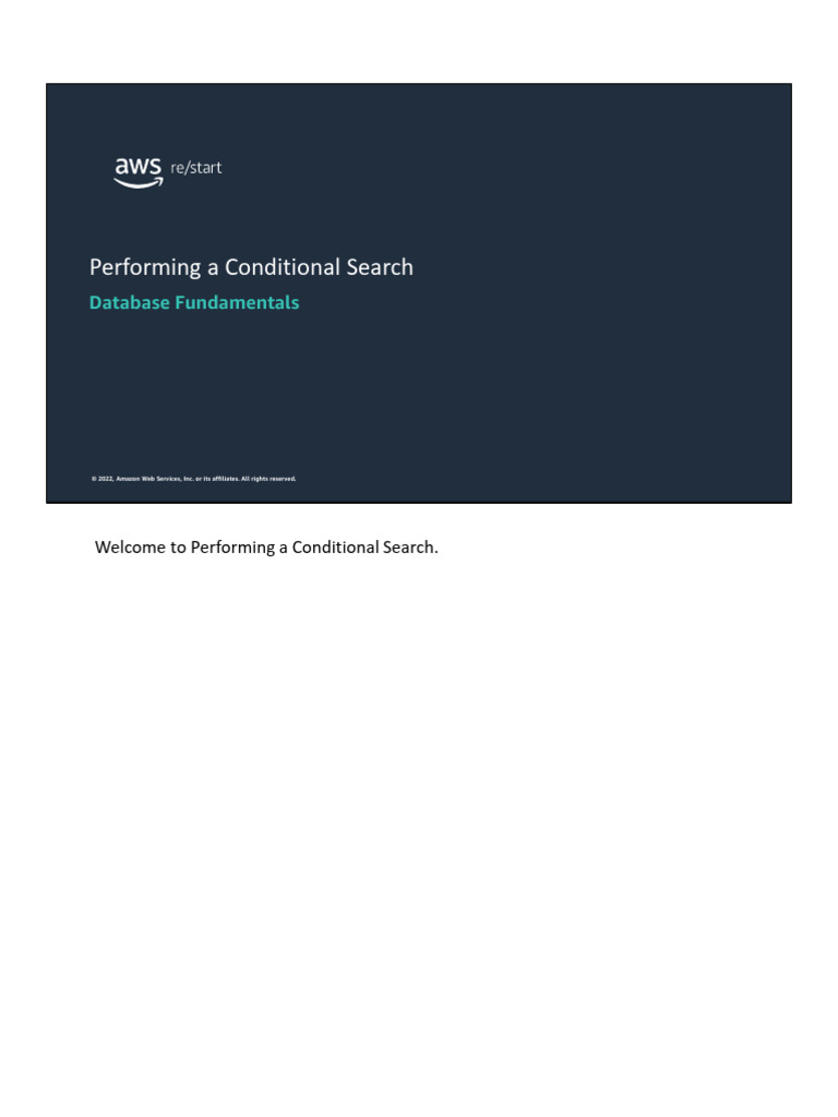 RSDB En-Us SG M06 Conditionalsearch | PDF | Sql | Databases