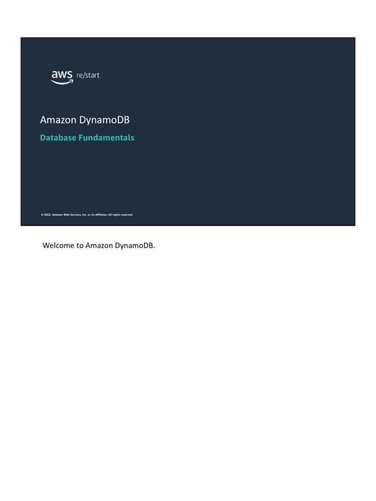 RSDB En-Us SG M06 Dynamodb | PDF | Relational Model | No Sql