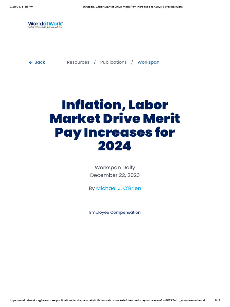 Inflation, Labor Market Drive Merit Pay Increases For 2024 ...