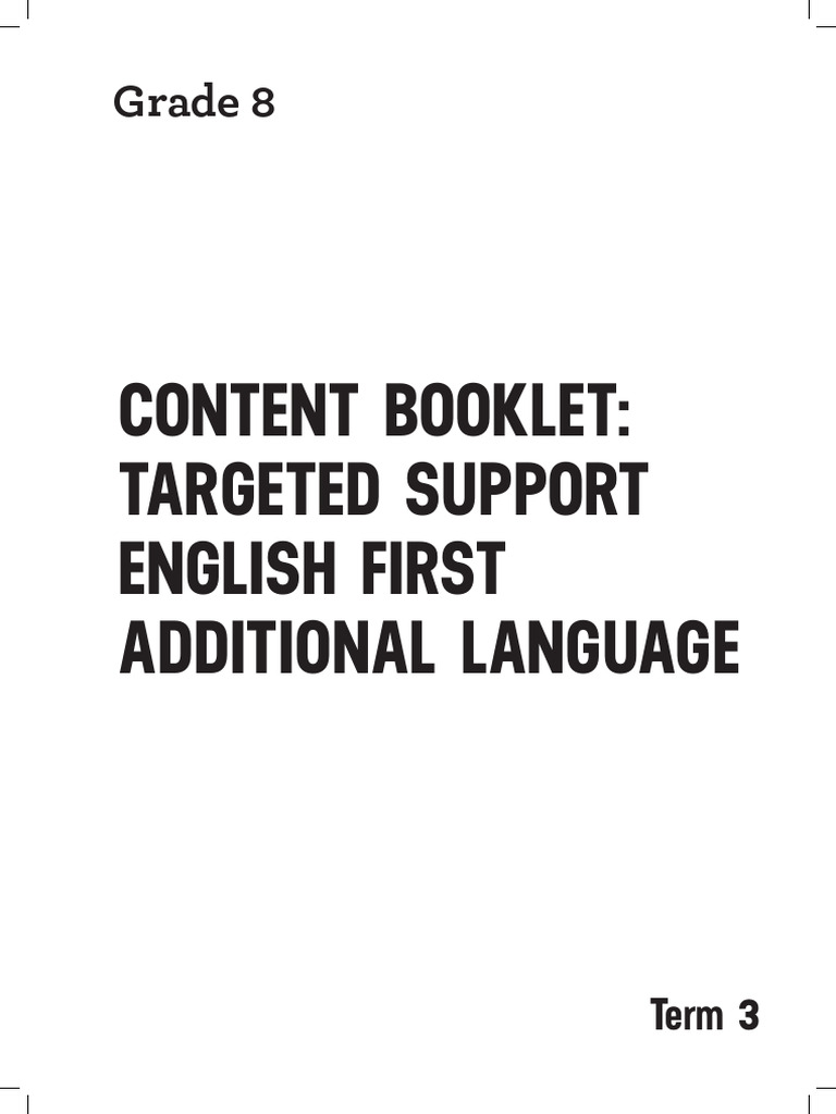 GR 8 Term 3 2019 EFAL Content Booklet | PDF | Reading Comprehension ...