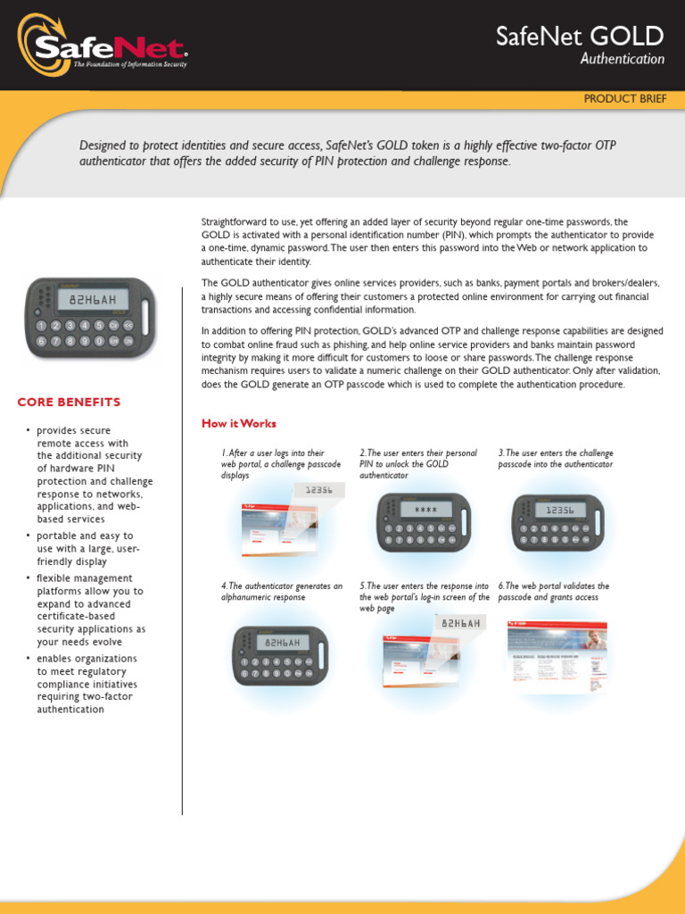SafeNet Product Brief GOLD | PDF | Password | Personal Identification ...