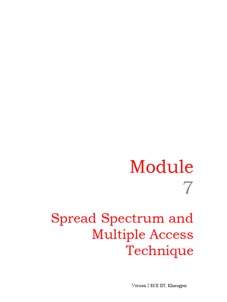 Spread Spectram-NPTEL | PDF | Modulation | Signal To Noise Ratio