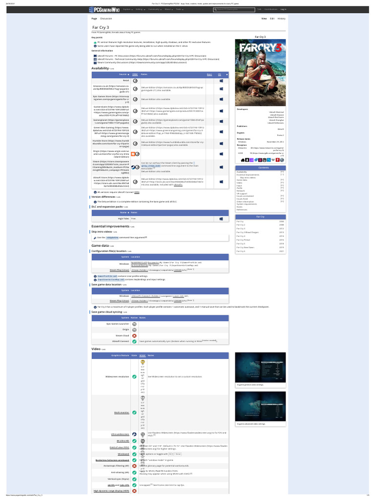 Far Cry 3 - PCGamingWiki PCGW - Bugs, Fixes, Crashes, Mods, Guides and Improvements For Every PC ...