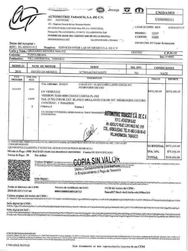 1a. - Camioneta 3 Ton Ram 4000 | PDF