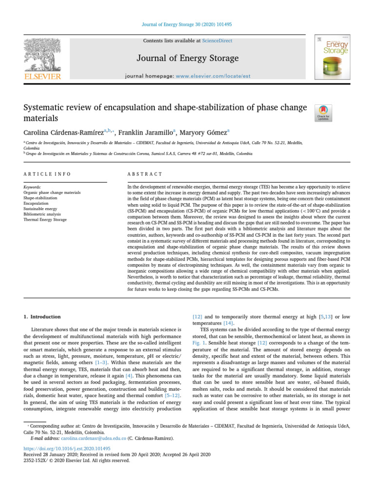 Systematic Review of Encapsulation and Shape-Stabilization of Phase ...