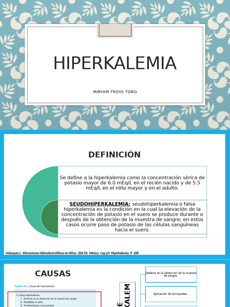 Hiperkalemia | PDF | Glándula suprarrenal | Medicina CLINICA