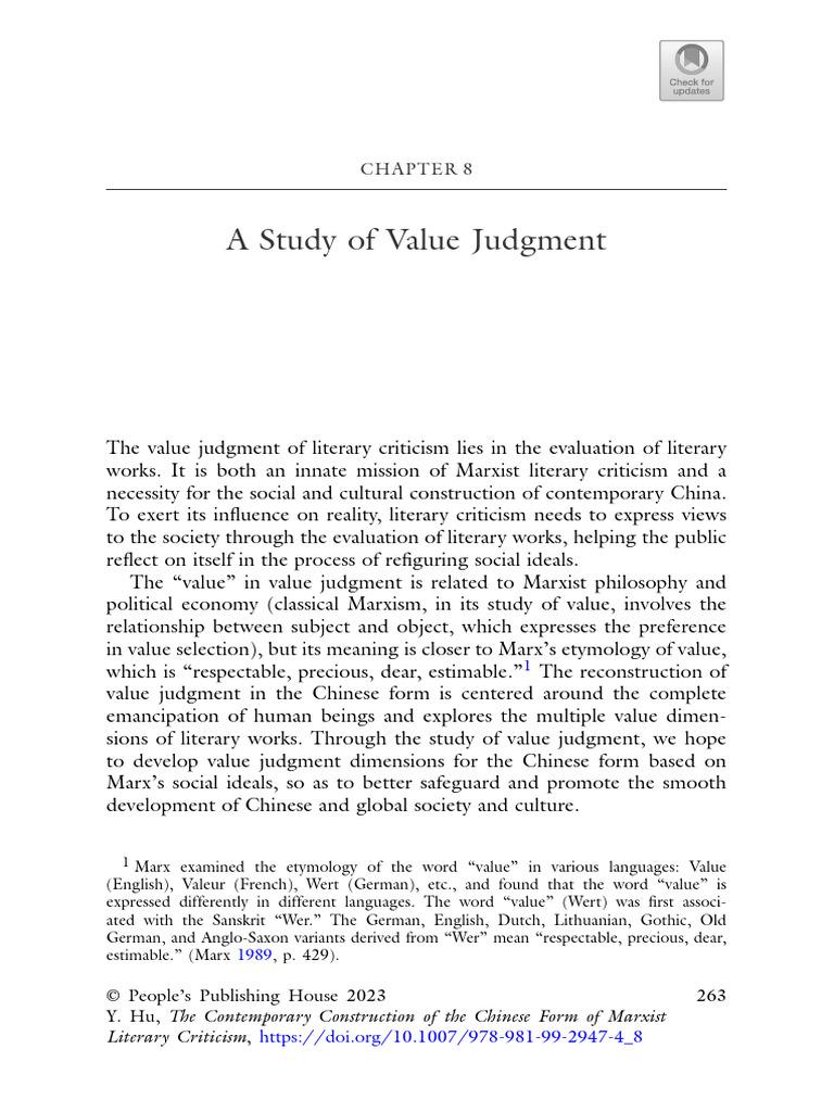 A Study of Value Judgment | PDF | Marxism | Communism