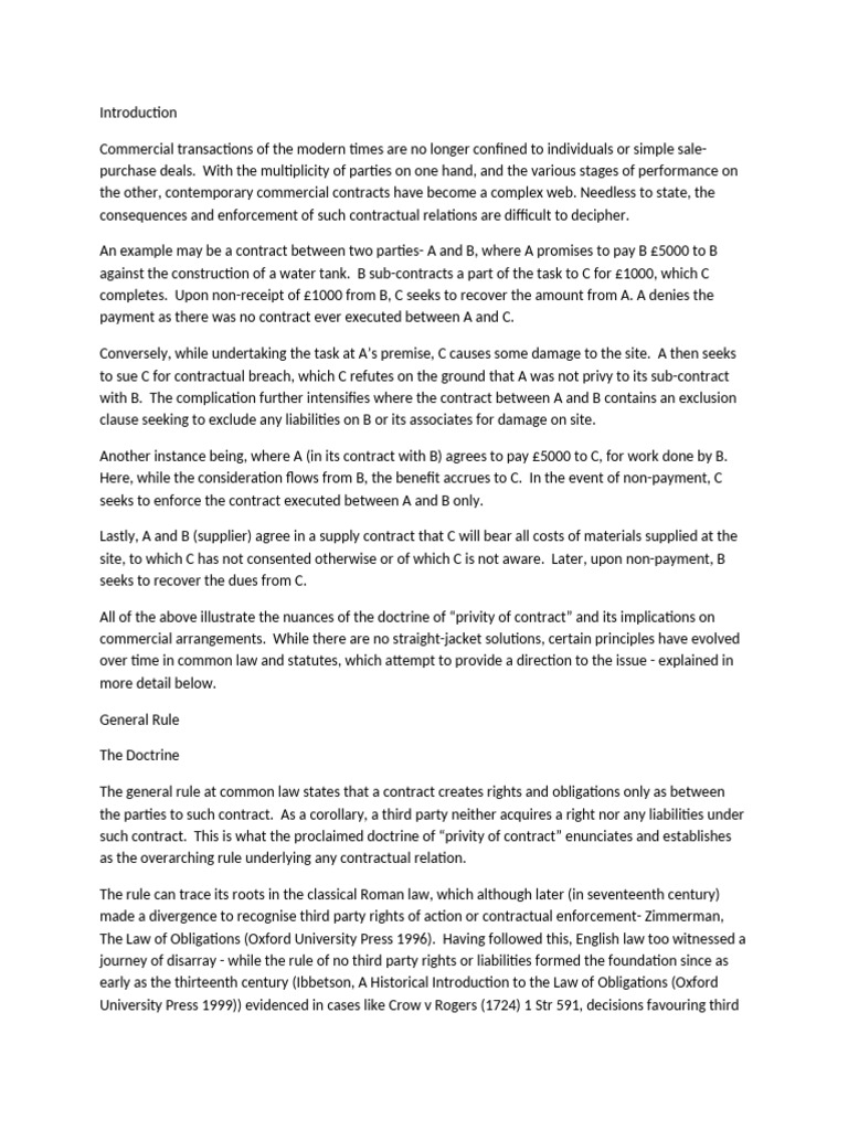 Privity Contract WPS Office | PDF | Common Law | Legal Concepts