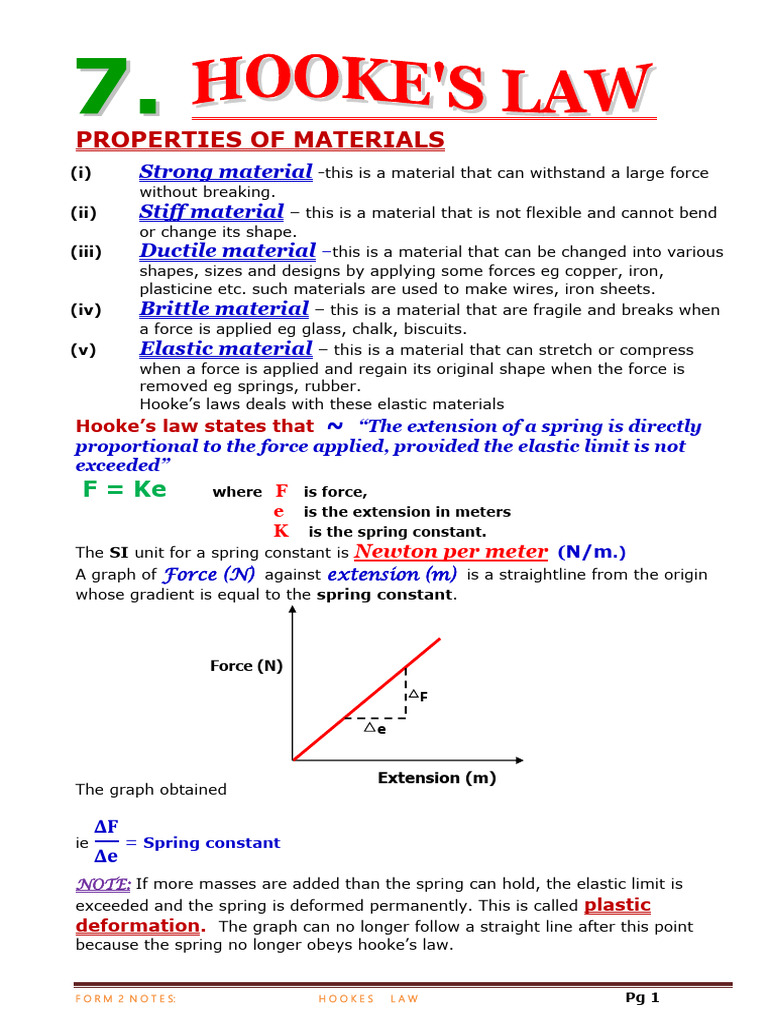 Hooke's Law | PDF | Elasticity (Physics) | Deformation (Engineering)