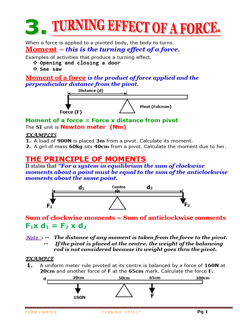 Turning Effect | PDF | Force | Metrology