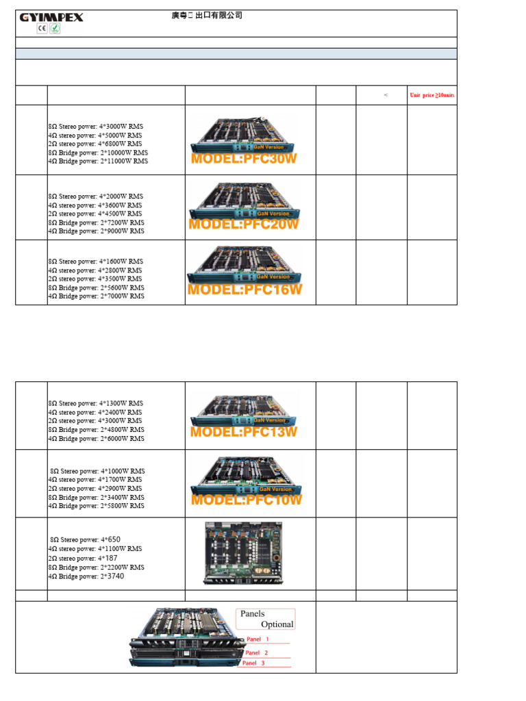 Quotation of PFC Series 4ch Digital Power Amplifier-GYAUDIO (2024!10!18 00-34-18) | PDF ...