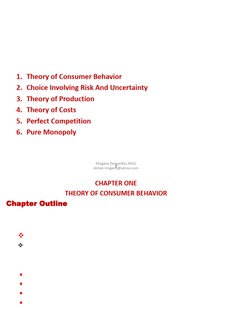 Misge Micro I Chap 1,2,3 | PDF | Utility | Demand