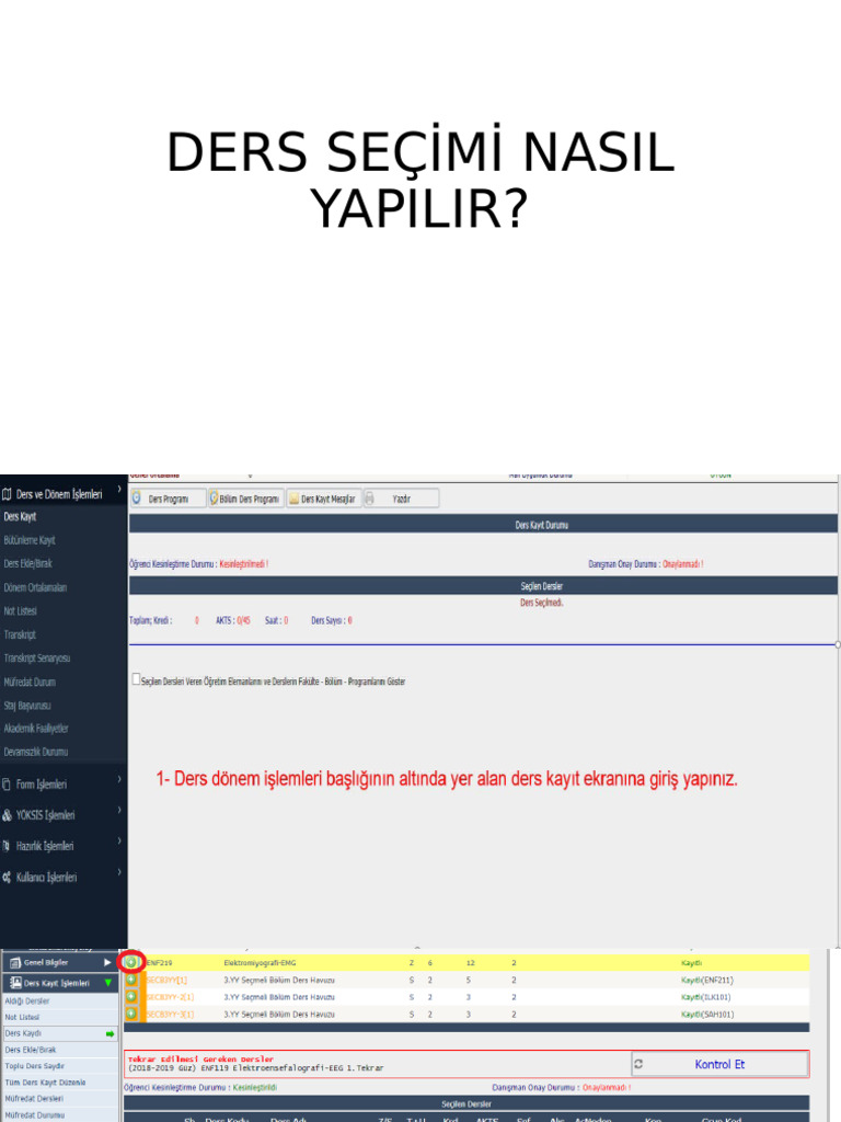 Ders Kayit I S Lemleri | PDF