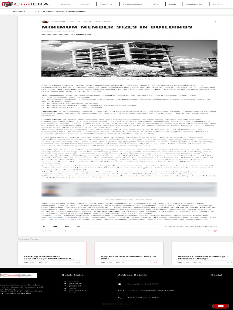 Minimum Structural Member Sizes Explained | PDF | Beam (Structure) | Column
