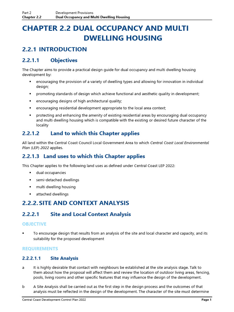 2.2 Dual Occupancy and Multi Dwelling Housing | PDF | Parking | Building