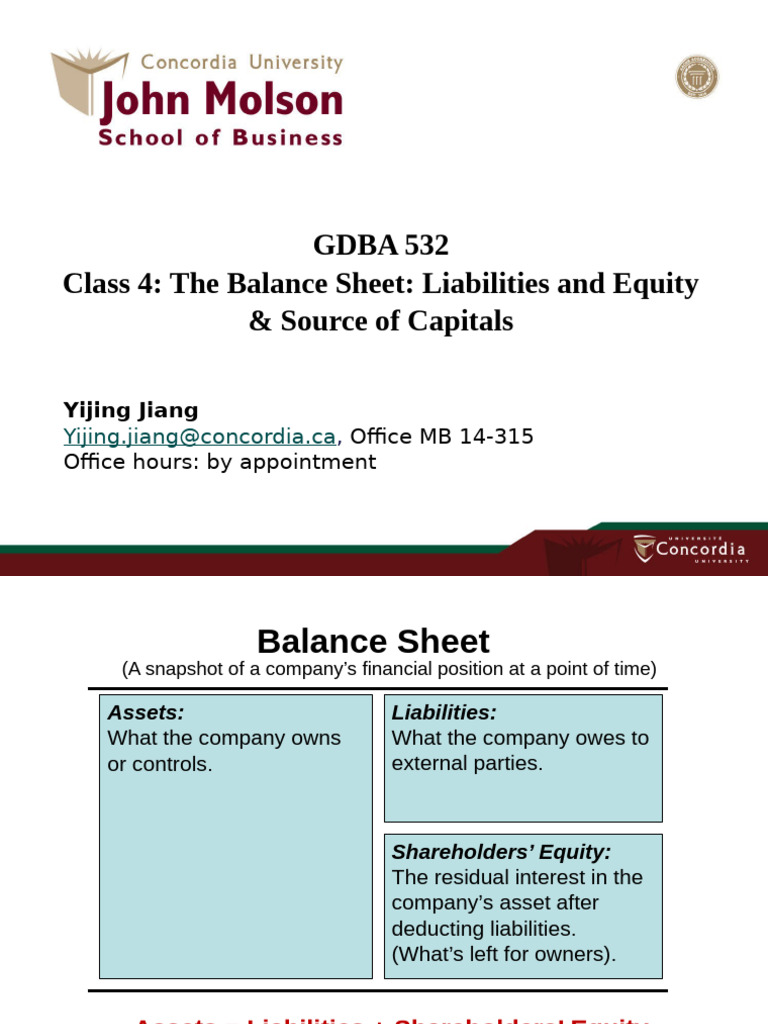 Understanding Liabilities And Equity In Balance Sheets Pdf Stocks