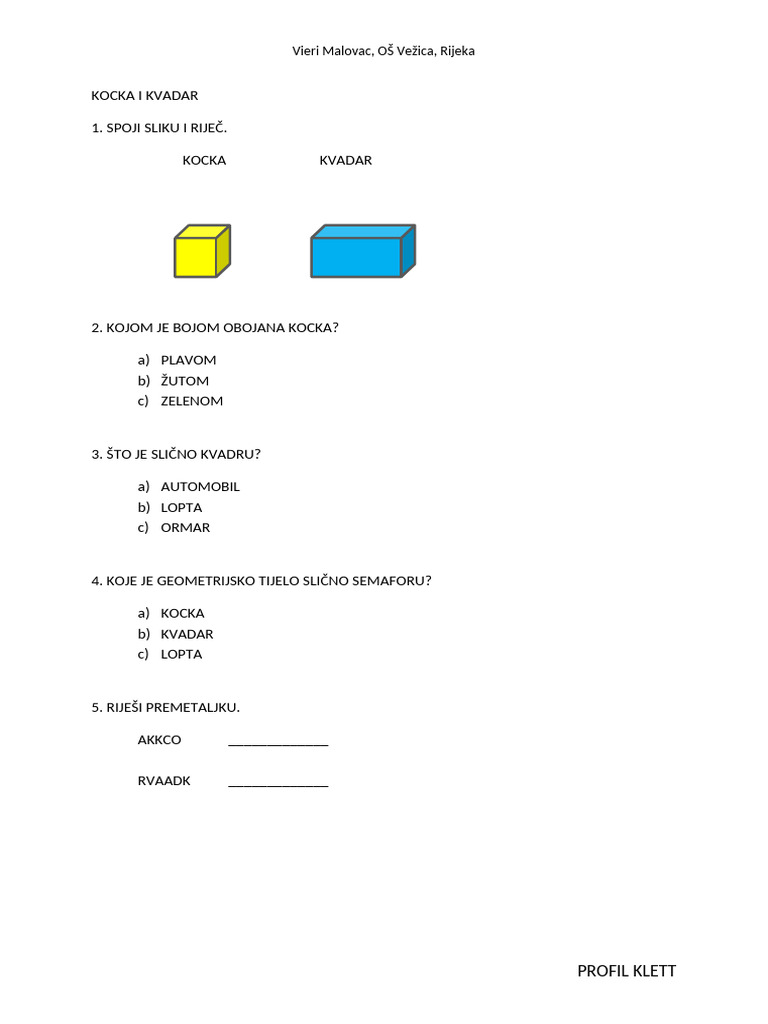 Kocka i Kvadar | PDF