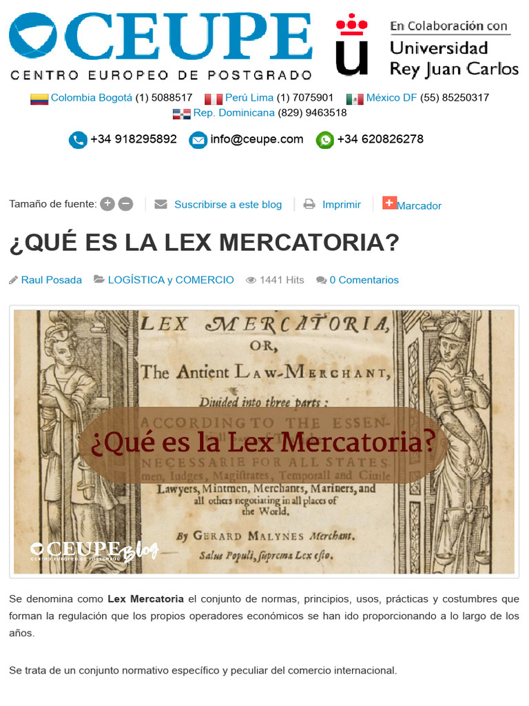 ¿Qué Es La Lex Mercatoria? | PDF | El comercio internacional