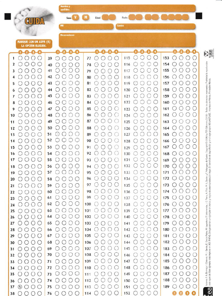 Hoja de Resp Cuida | PDF