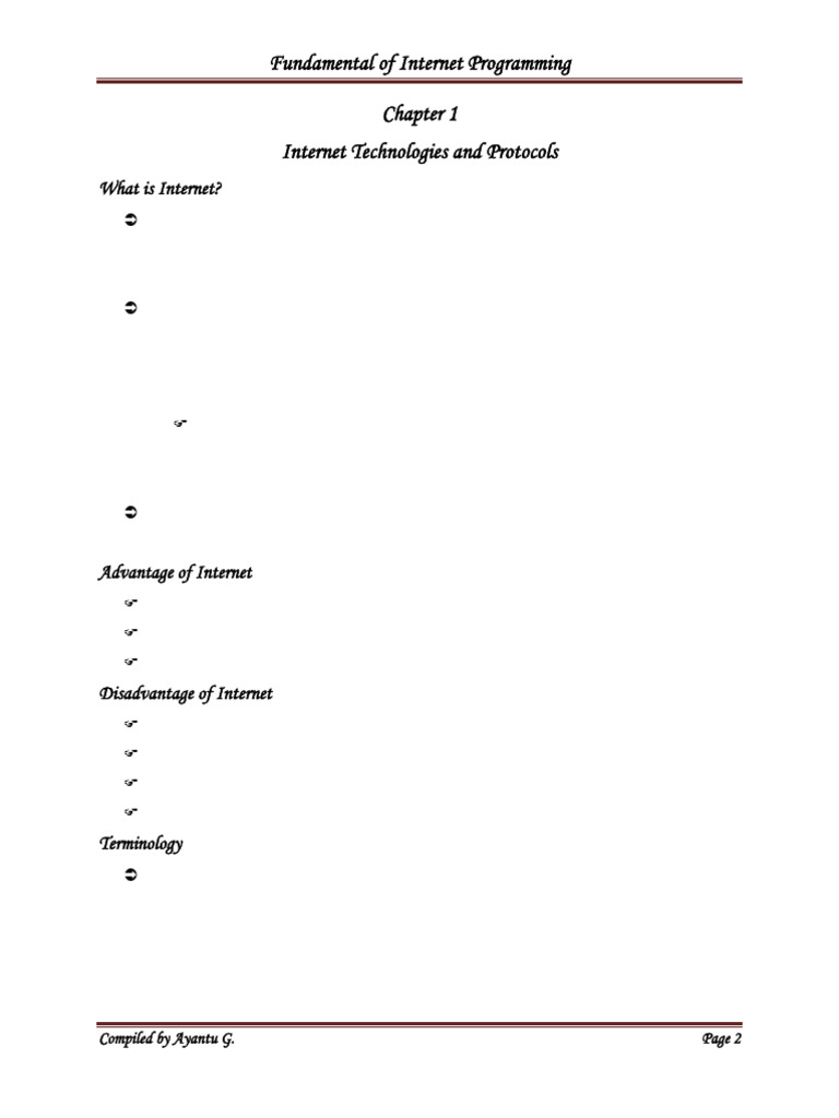 Fundamentals of Internet Programming All in One Handout | PDF | World ...