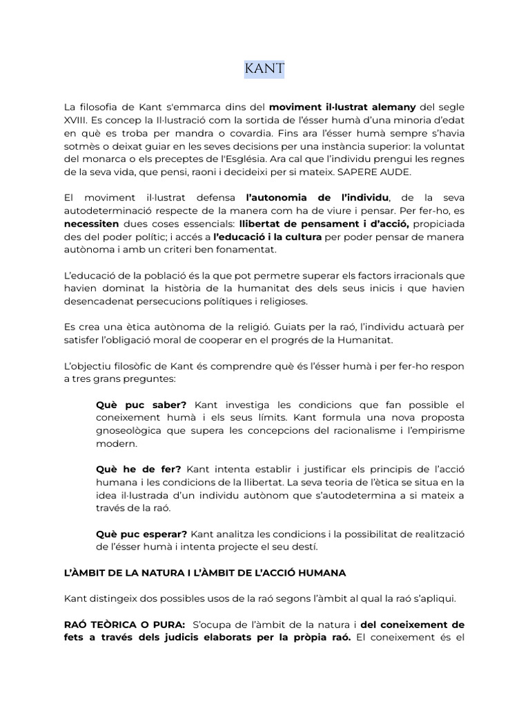 KANT | PDF