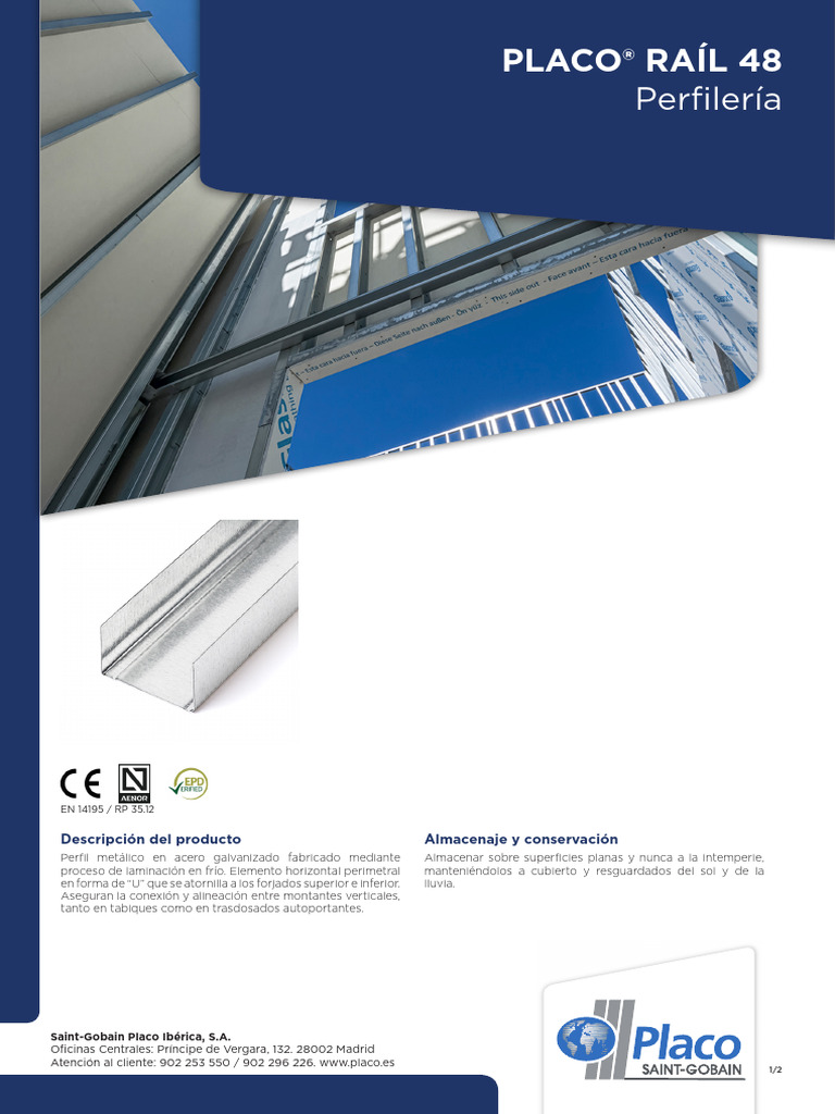 Canal Placo MM M 10452351 Techsheetsup | PDF | Laminado (metalmecánica) | Procesos industriales