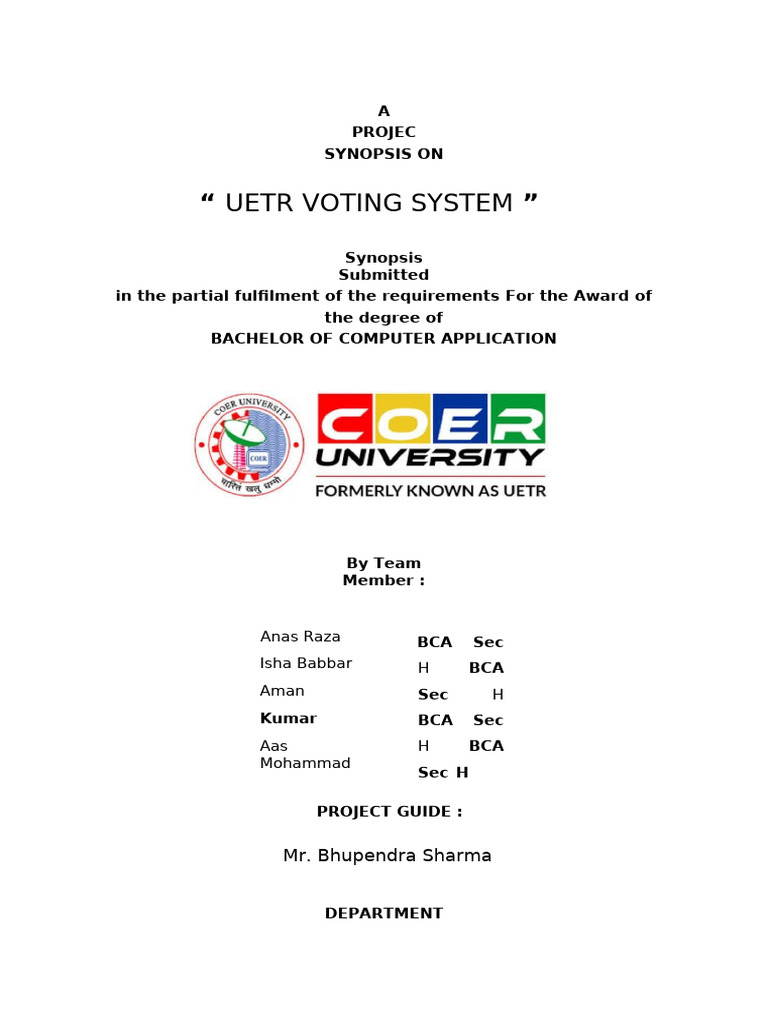 UETR Electronic Voting System Overview | PDF | Usability | Voting