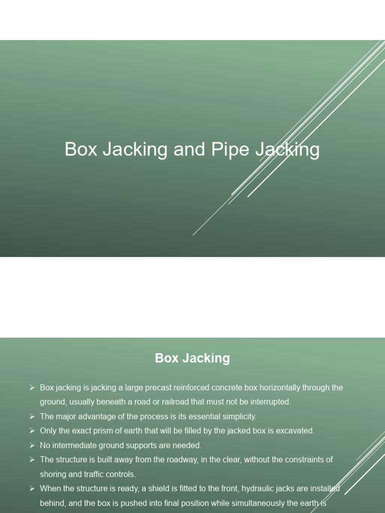 3 Box Jacking and Pipe Jacking | PDF | Pipe (Fluid Conveyance) | Tunnel