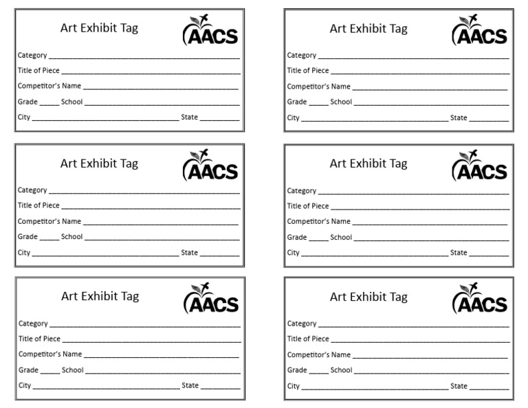 Art Exhibit Tag | PDF