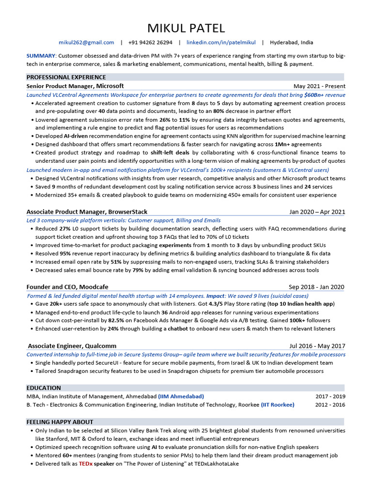 Resume For PMMM | PDF | Computing