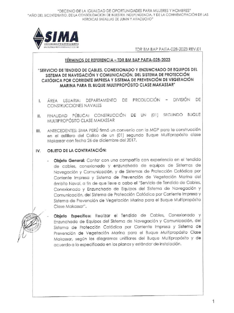 TDR BM Bap Paita-028-2023 Rev. 01 | PDF | Buques